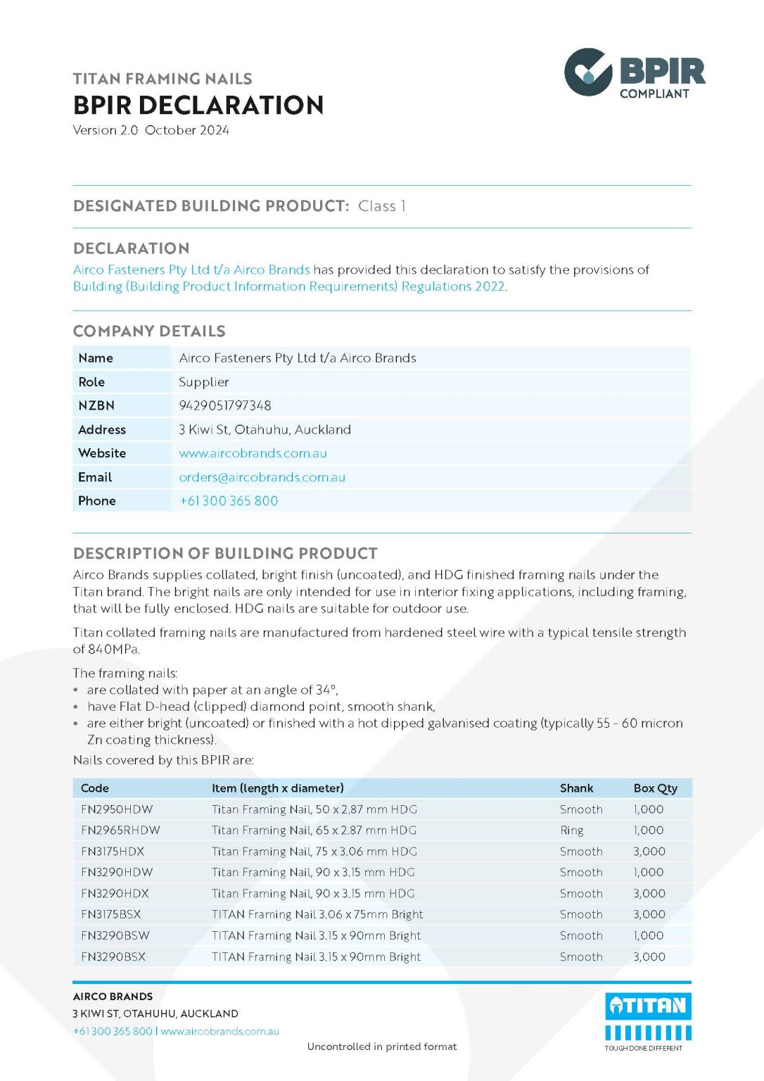 BPIR - Titan Fasteners